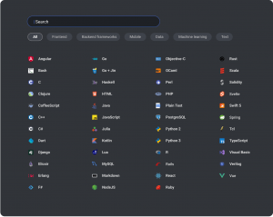 Languages and frameworks - CodinGame for Work
